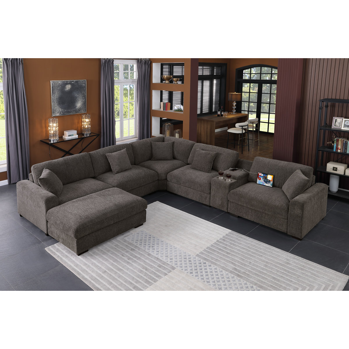 Latitude Run® Modern Upholstered Cloud Modular Corner Sectional Sofa With Consoles | Wayfair